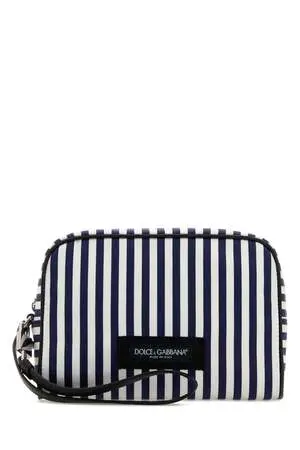 Dolce & Gabbana Embroidered Poplin Mini Clutch Bag - Stripped