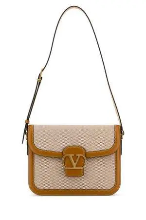 Valentino Garavani 9to5 Two-tone Canvas And Leather Shoulder Handbag With Adjustable Strap - Multicoloured