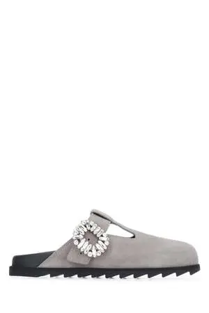 ROGER VIVIER Slidy Viv Closed T-strap Flat Pump