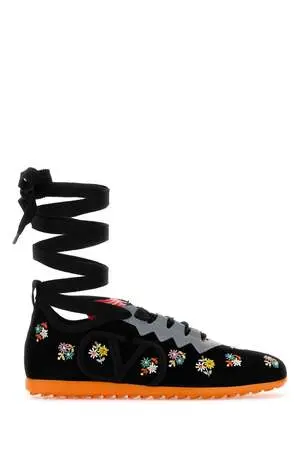 Valentino Garavani Velvet Chromathon Sneaker - Black