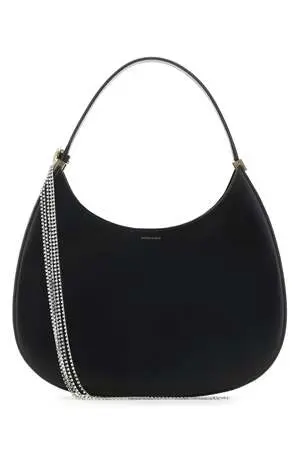 Magda Butrym Vesna Large Shoulder Handbag In Antiques Golden Brass Hardware - Black