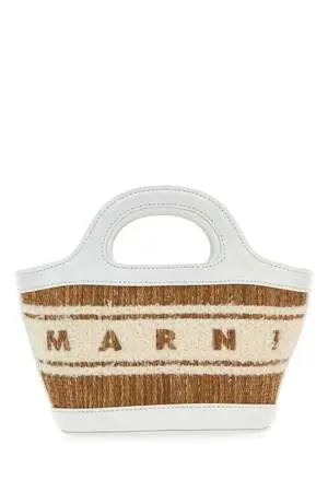 Marni Two-tone Raffia And Leather Micro Tropicalia Summer Mini Handbag - Multicoloured