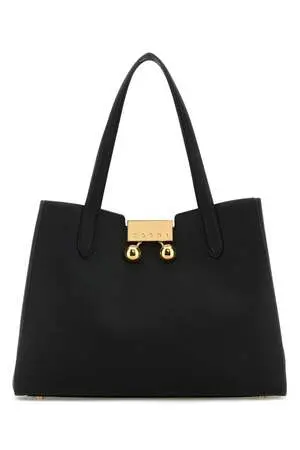 Marni Trunkaroo Leather Shoulder Handbag - Black