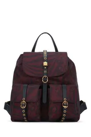 Pinko Classic Nylon Backpack With Buckle And Gold Tone Hardware