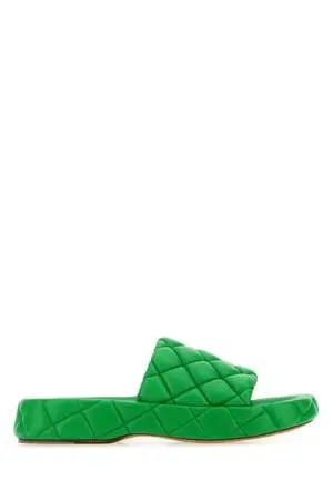 Bottega Veneta Padded Leather Platform Sandals - Green
