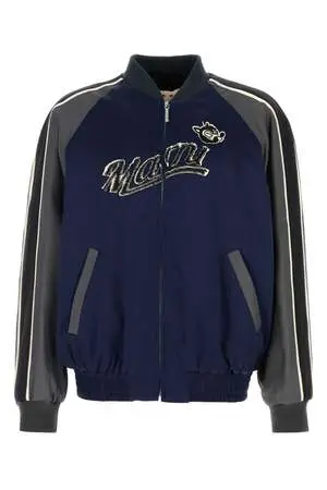 Marni Satin Bomber Jacket - Blue