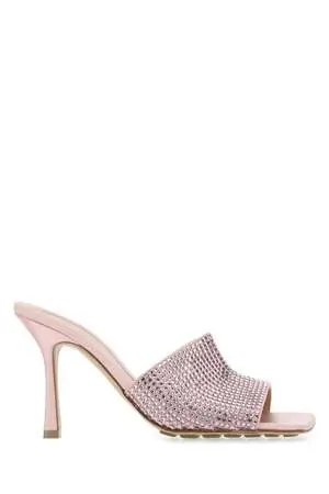 Bottega Veneta Bottega Veneta Embellished Satin High Heel Sandals Pink