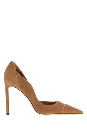JIMMY CHOO Brigitte 100 Suede Pumps - Camel