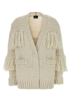 Moncler Crochet Oversize Cardigan - White