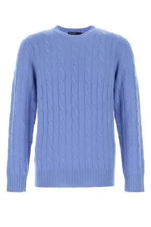 Polo Ralph Lauren Polo Ralph Lauren 100% Cashmere Cable Knit Sweater Light Blue