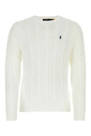 Polo Ralph Lauren Cotton Cable Knit Crewneck Sweater - White