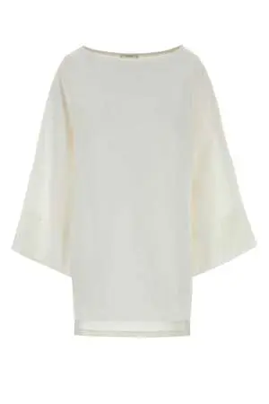THE ROW Junia Linen Blouse - White
