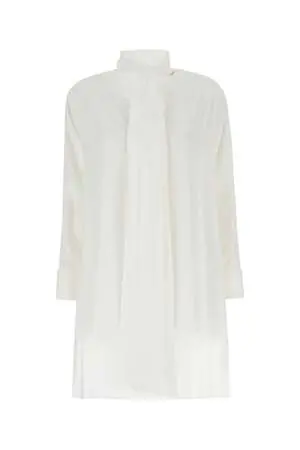 Loewe Ivory Crepe Oversize Blouse With Draped Neckline