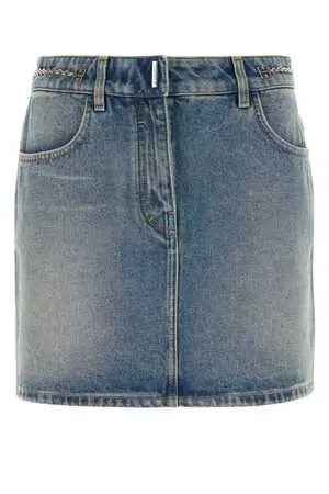 Givenchy Denim Mini Skirt With Chain Detail