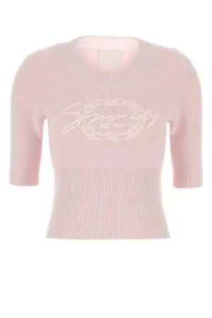 Givenchy Cotton-wool Knit Crew Neck Sweater - Pink