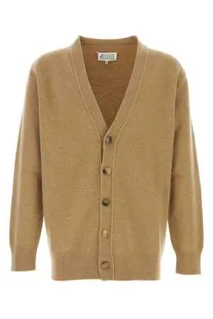 MAISON MARGIELA Cappuccino Wool Cardigan - Camel