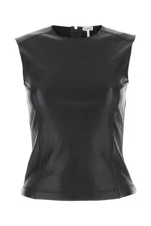 Loewe Leather And Fabric Top