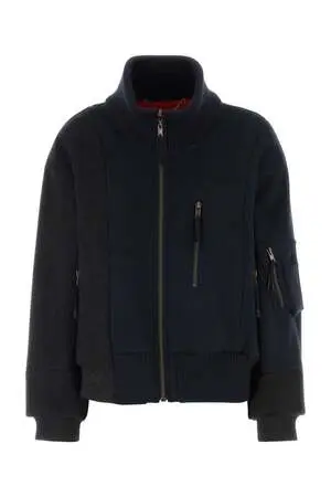 MAISON MARGIELA Virgin Wool Bomber Jacket With Paneled Design - Multicoloured