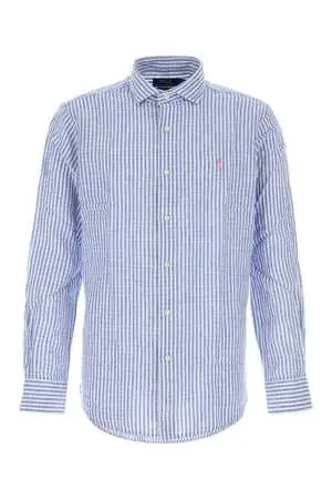 Polo Ralph Lauren Embroidered Linen-blend Striped Shirt