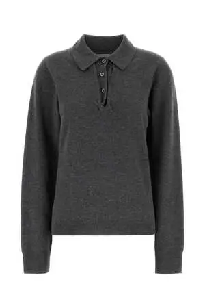 MAISON MARGIELA Graphite Wool Polo Shirt