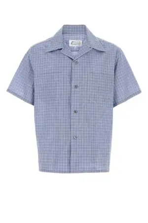 MAISON MARGIELA Embroidered Stretch Cotton Shirt - Checked