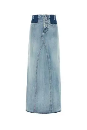 MAISON MARGIELA Denim Maxi Skirt - Light Blue