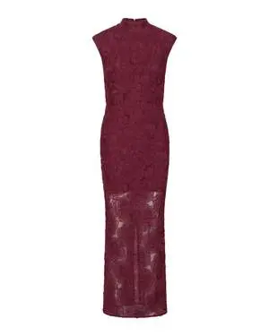 ROTATE BY BIRGER CHRISTENSEN Sleeveless High-neck Lace Midi Dress