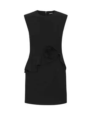 ROTATE BY BIRGER CHRISTENSEN Sleeveless Floral Appliqué Mini Dress - Black