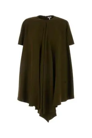 LOEWE Loewe Khaki Stretch Cady Mini Dress