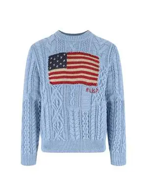 Polo Ralph Lauren American Flag Cable-knit Sweater
