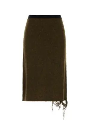 MAISON MARGIELA Wool Blend Skirt With Chain Detail