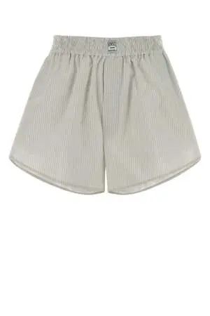 MAISON MARGIELA Embroidered Cotton Pinstripe Shorts