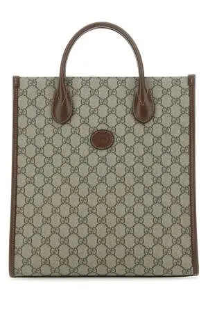 Gucci Gg Supreme Fabric & Leather Handbag, 30 X 32 X 11 Cm With 50-58 Cm Shoulder Strap - Printed