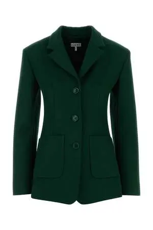 Loewe Wool-blend Blazer With Silk-viscose Lining For - Green
