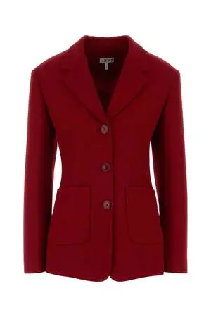 Loewe Wool-blend Blazer With Silk-blend Lining - Red