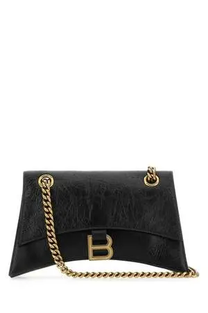 Balenciaga Leather Crush S Mini Shoulder Handbag - Black