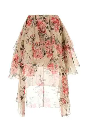Loewe Printed Silk Skirt - Floral