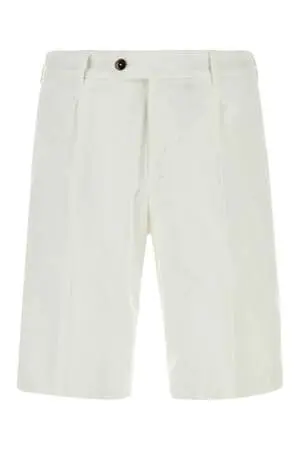 PT TORINO Stretch Corduroy Bermuda Shorts - White