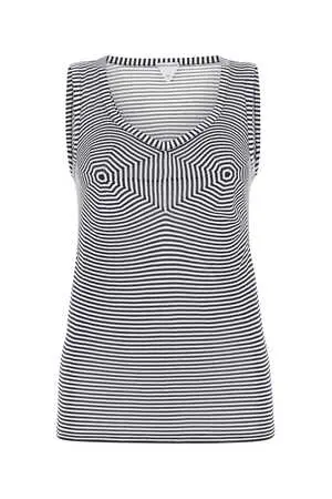 Bottega Veneta Striped Embroidered Viscose Tank Top