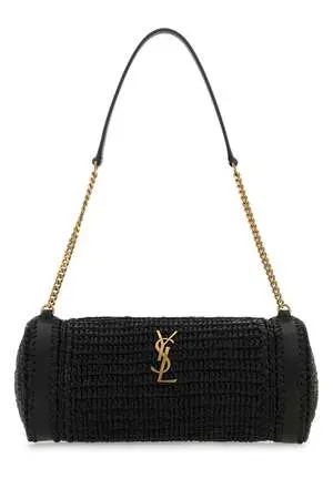 SAINT LAURENT Saint Laurent Mini Raffia And Leather Cassandre Shoulder Handbag