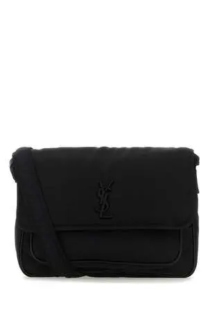 Saint Laurent Niki Crossbody Handbag In Nylon With Enameled Metal Hardware - Black