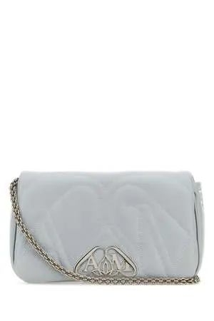 Alexander McQueen Small Seal Shoulder Handbag With Crossbody Strap - Light Blue