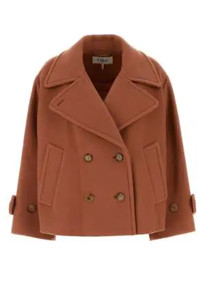 Chloé Wool-blend Jacket In Tailored Outerwear Style - Pink