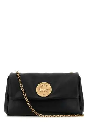 Chloé 28 Cm Heritage Leather Shoulder Handbag With Adjustable Crossbody Strap - Black