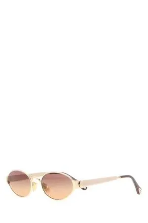Chloé Holly Oval Metal Sunglasses - Gold