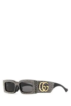 Gucci Embellished Acetate Rectangle Sunglasses