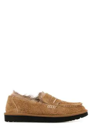 UGG Ellis Suede Shearling Loafers - Camel