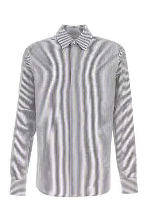 Bottega Veneta Embroidered Cotton-linen Striped Shirt - Stripped