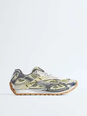 Bottega Veneta Lace-up Sneakers With Rounded Toe And Logo Padded Tongue - Giallo