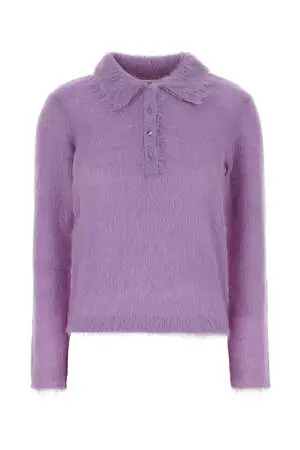 Chloé Wool-blend Polo Shirt - Purple